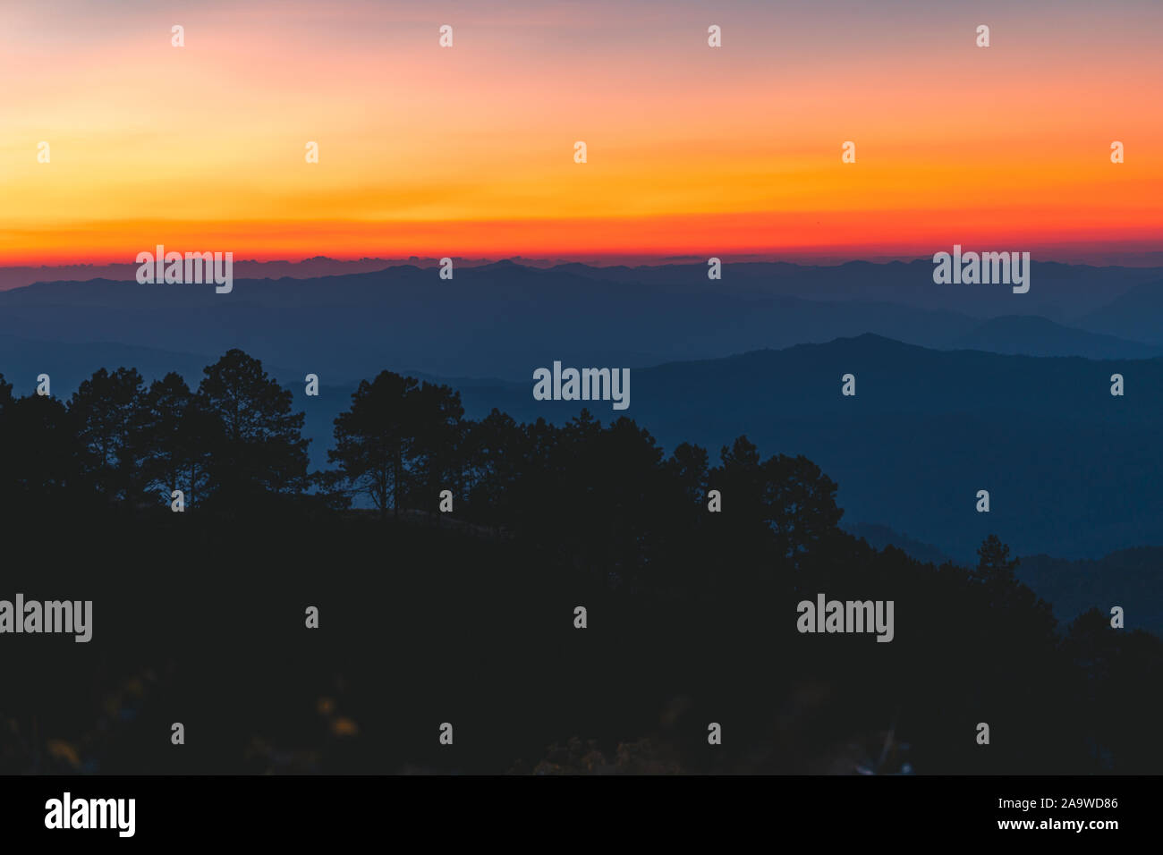 Beautiful mountain in the evening-Beautiful light and color Stock Photo ...