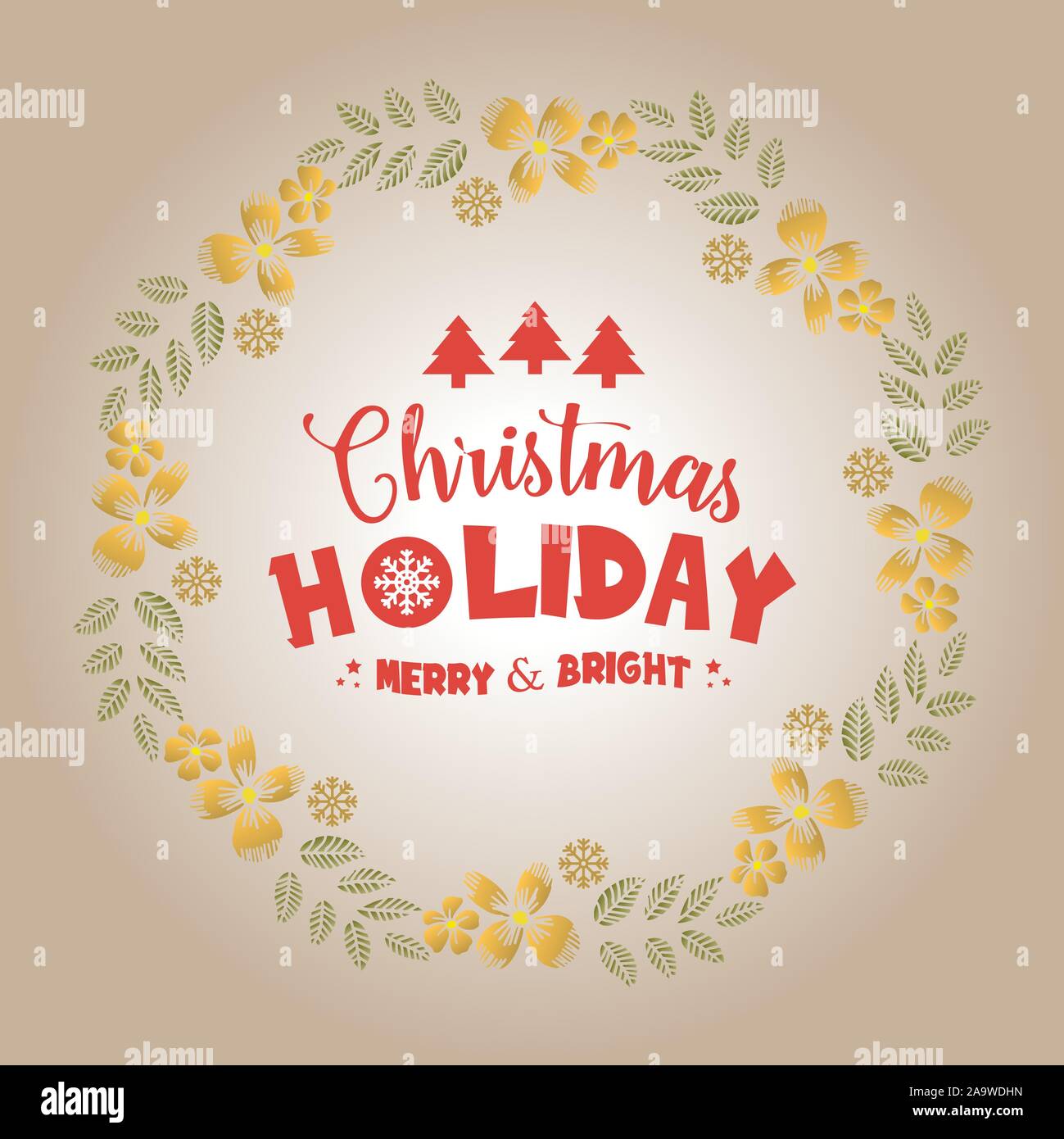 Poster design christmas holiday, with elegant flower frame. Vector ...