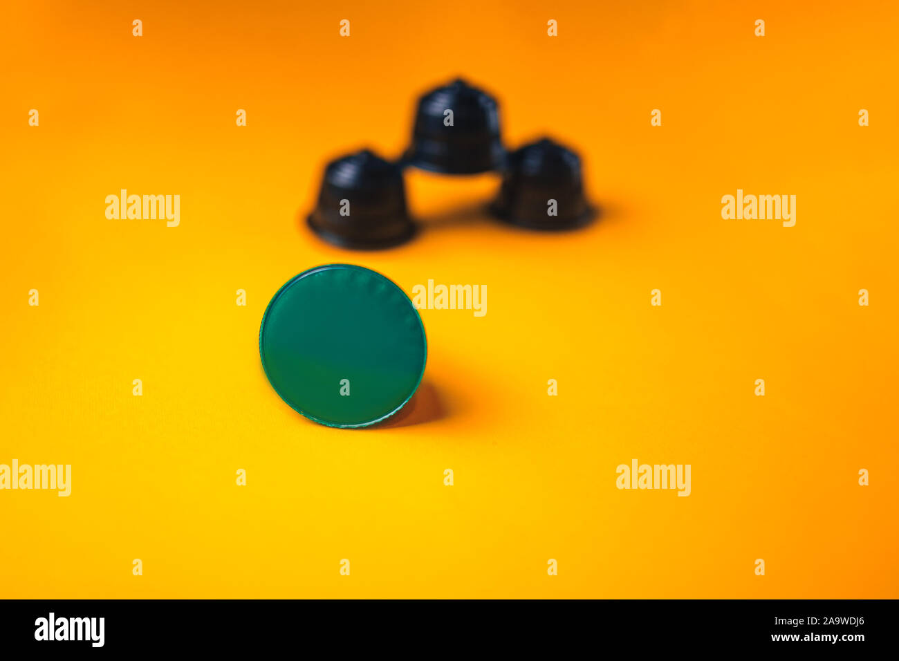 Coffee capsules flat lay Stock Photo - Alamy