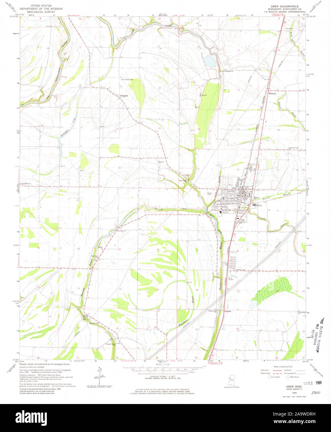 Map of drew mississippi hi-res stock photography and images - Alamy