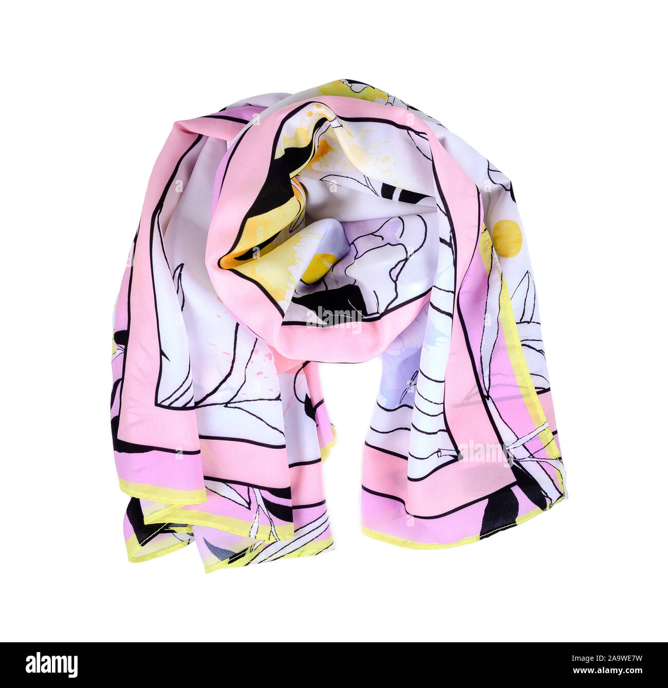 beautiful scarf isolated on white background Stock Photo - Alamy