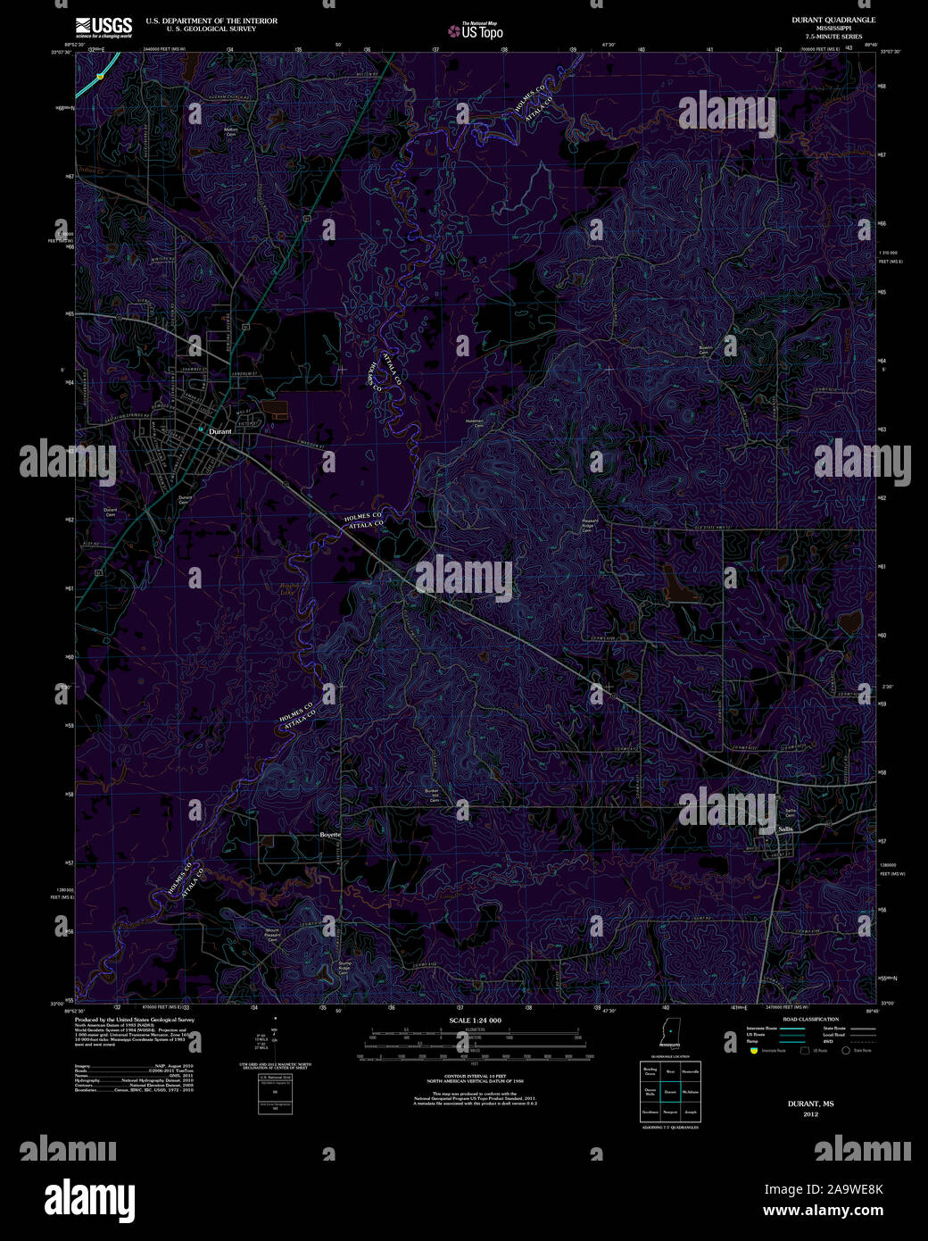 Map of durant mississippi hi-res stock photography and images - Alamy