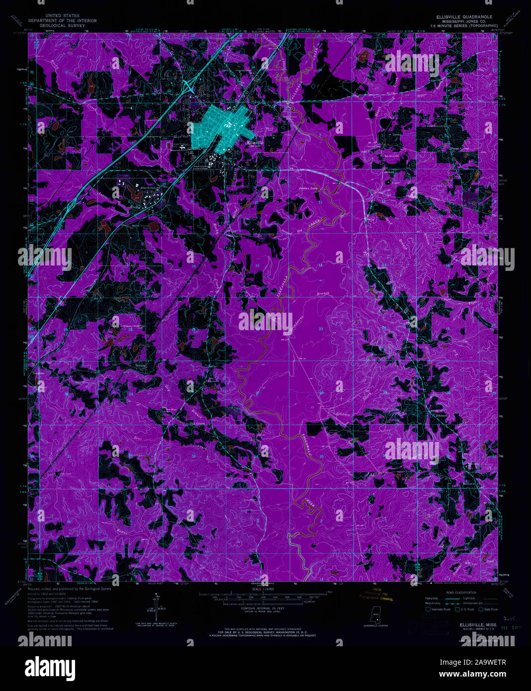 Map of ellisville mississippi hi-res stock photography and images - Alamy