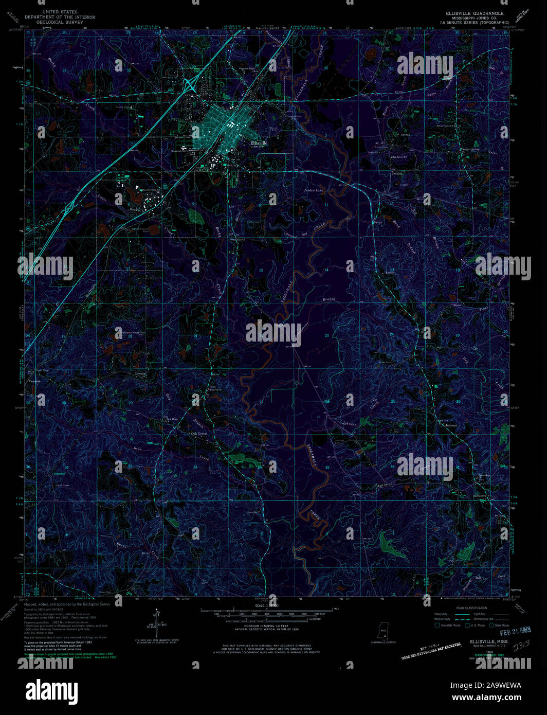 Map of ellisville mississippi hi-res stock photography and images - Alamy