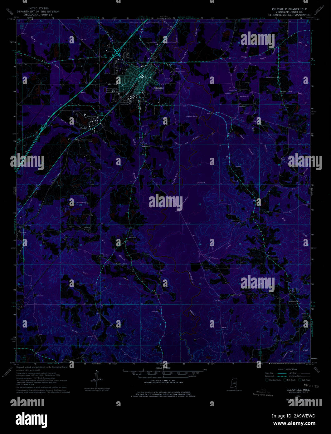 Map of ellisville mississippi hi-res stock photography and images - Alamy