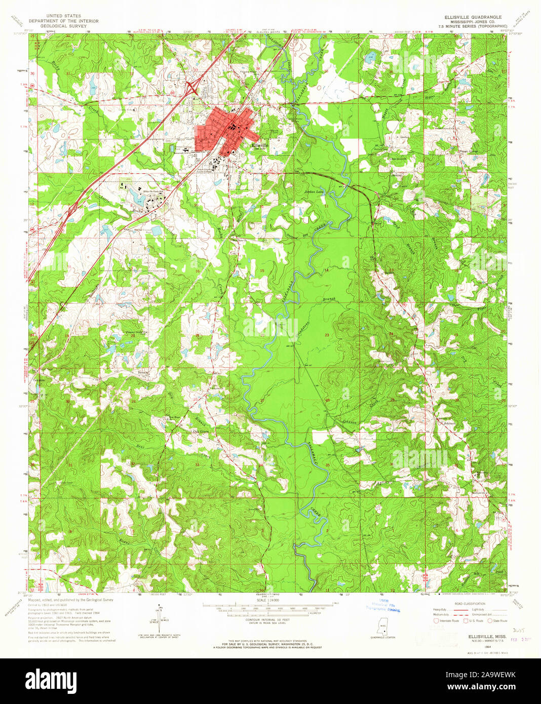 Map of ellisville mississippi hi-res stock photography and images - Alamy