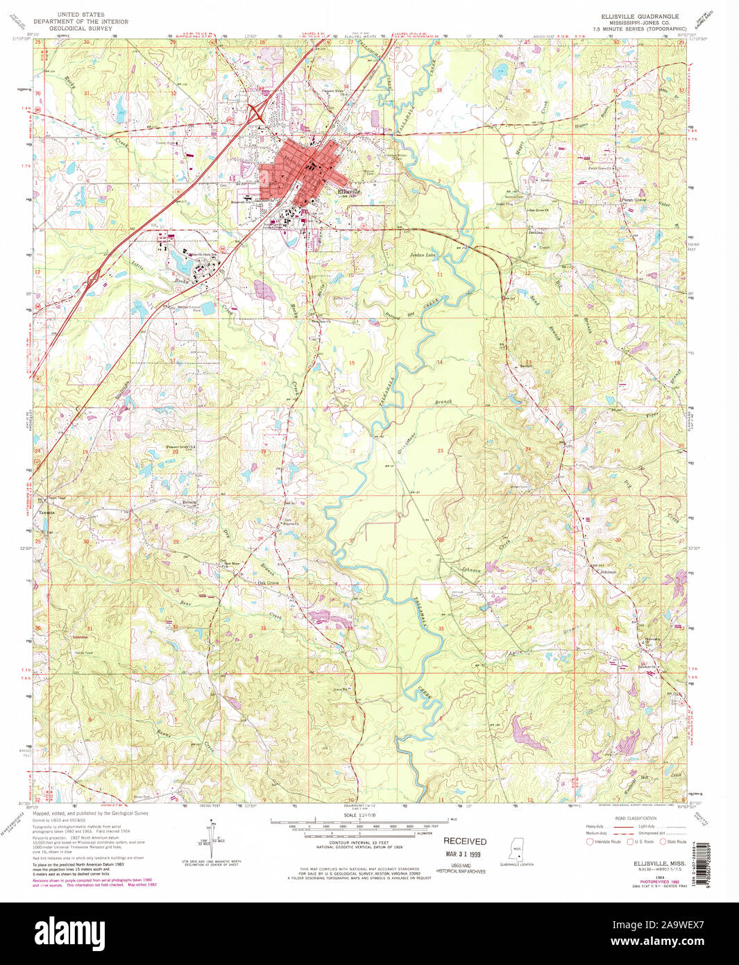 Ellisville mississippi map Cut Out Stock Images & Pictures - Alamy