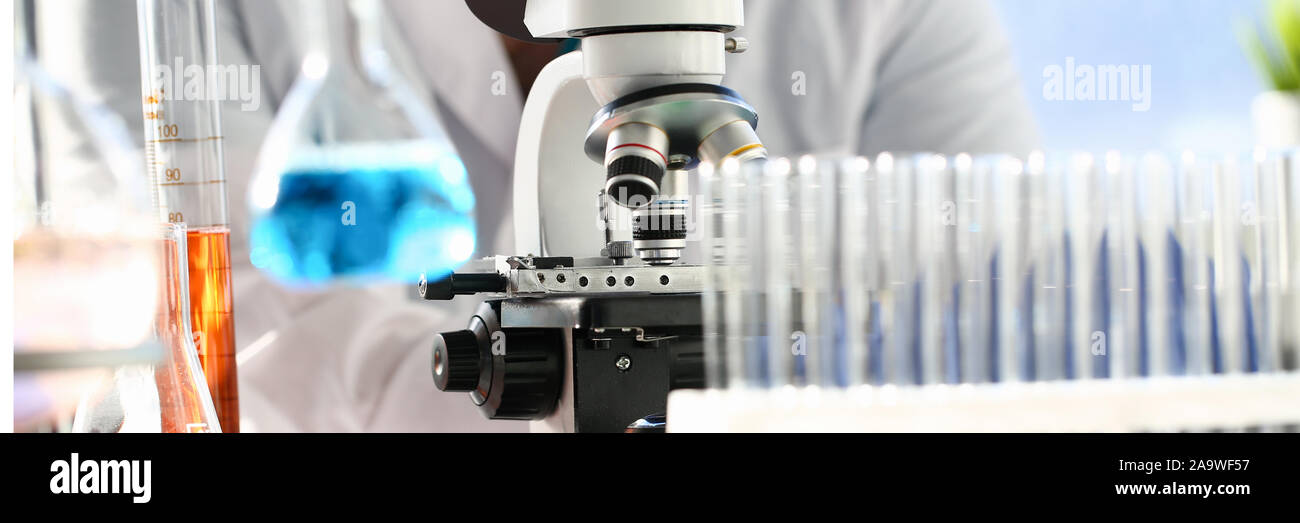 Head microscope on the background laboratory Stock Photo - Alamy