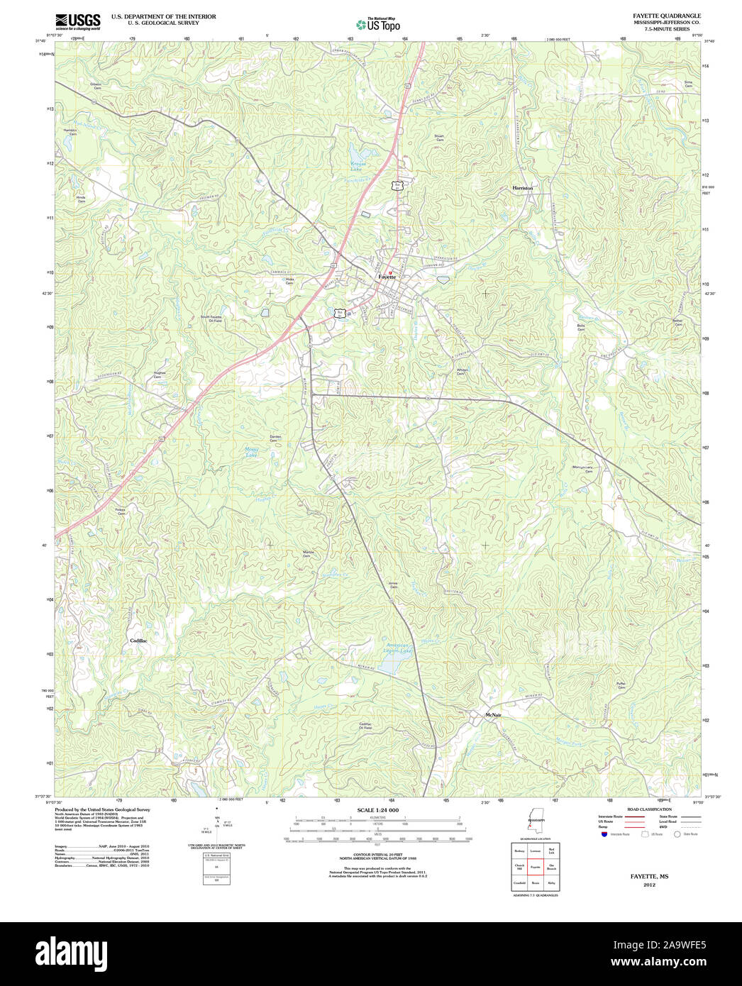 Fayette mississippi map hi-res stock photography and images - Alamy