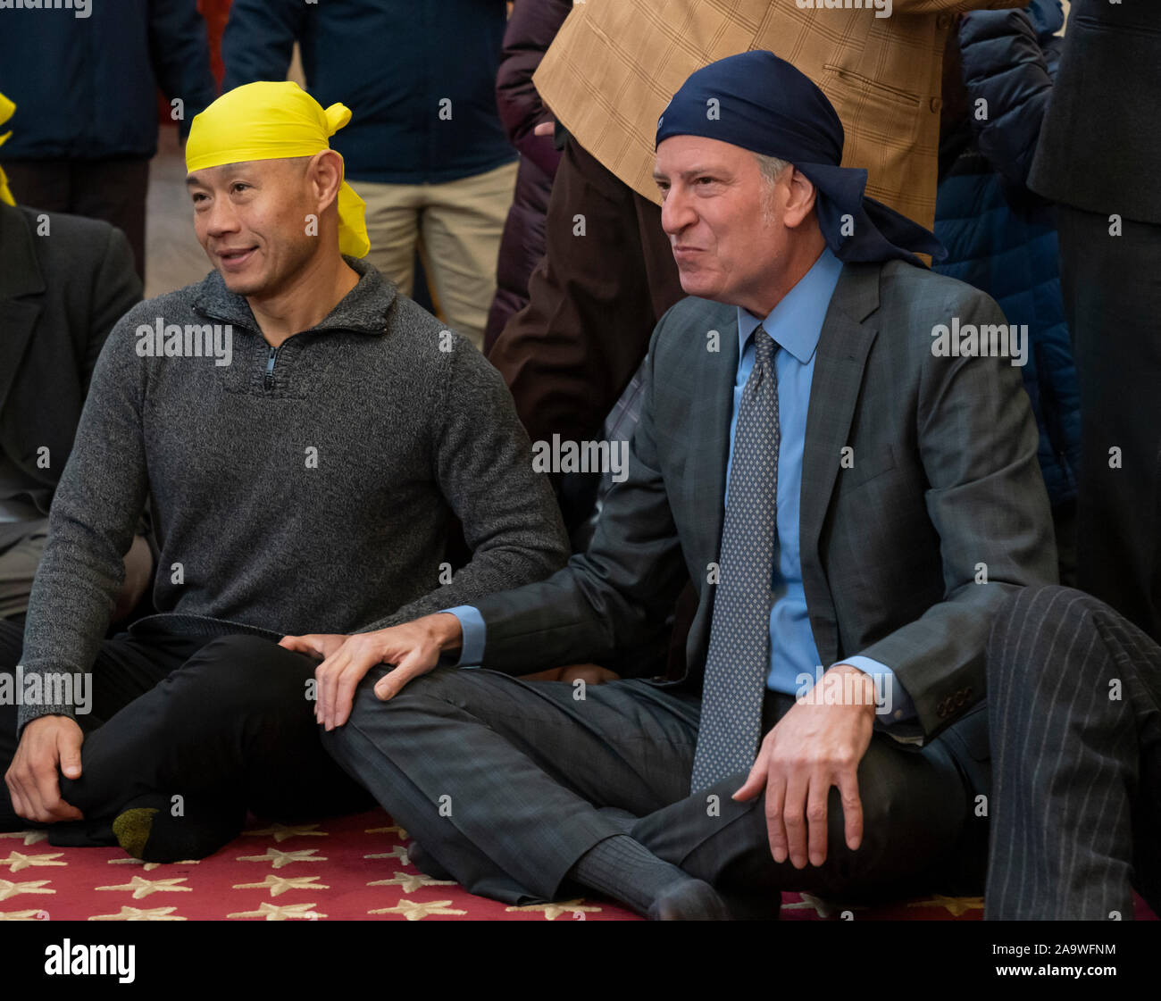New York, NY - November 17, 2019: NYS Senator John Liu and mayor Bill ...