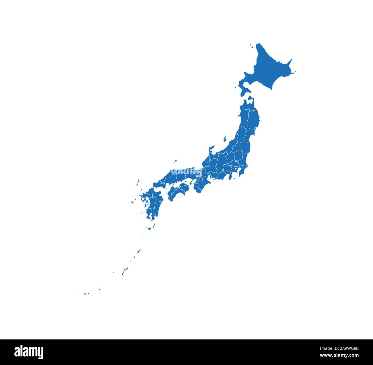 Colored map of japan hi-res stock photography and images - Alamy