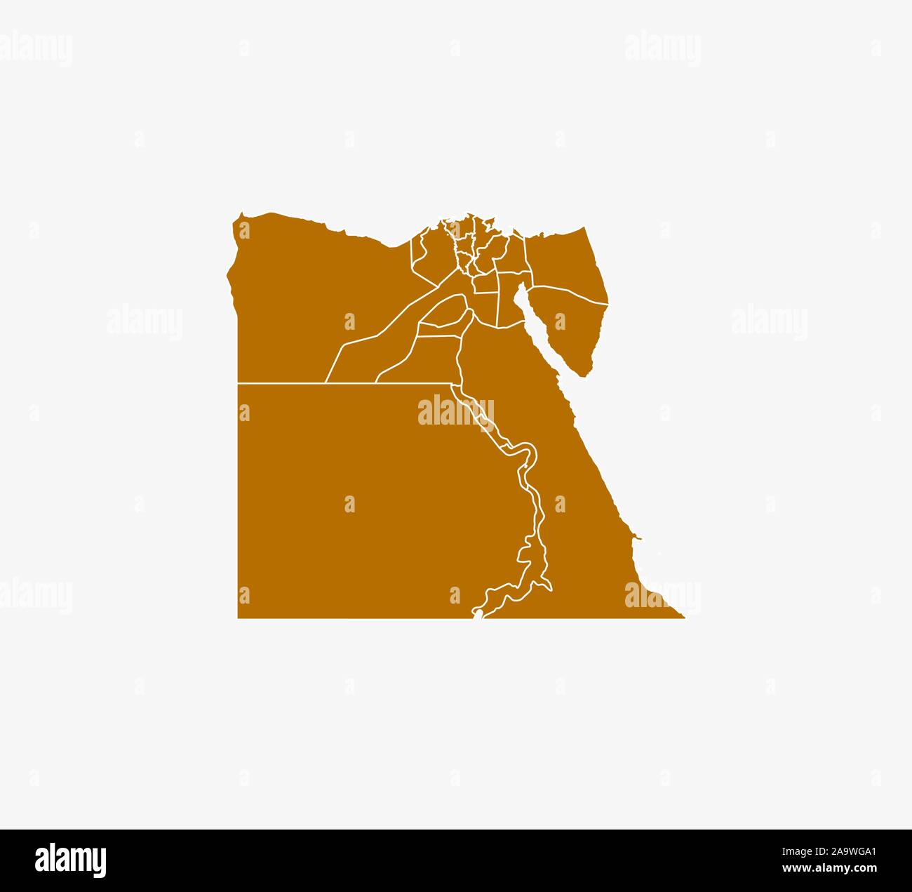 Egypt Map, states border map. Vector illustration Stock Vector Image ...