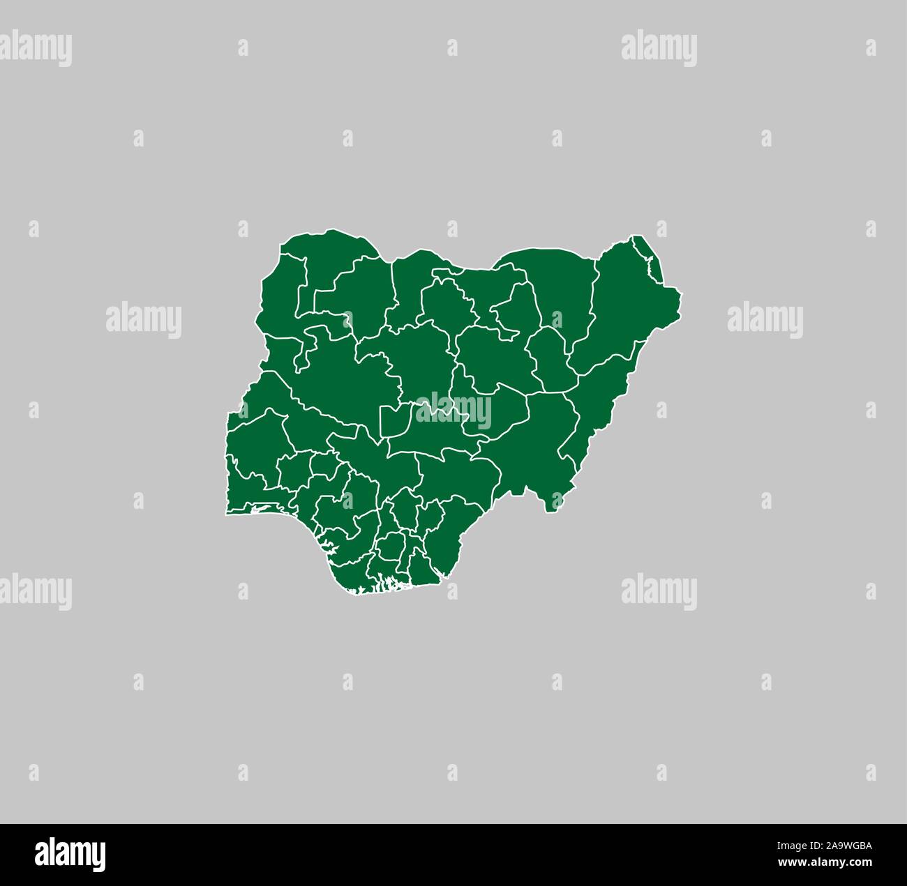 Nigeria Map, states border map. Vector illustration Stock Vector Image ...