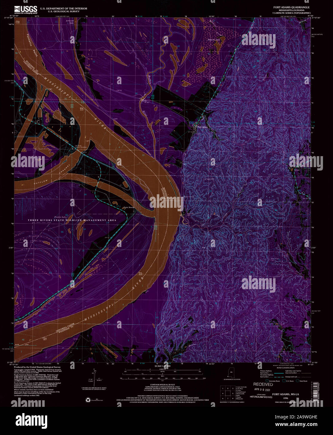 Adams mississippi map hi-res stock photography and images - Alamy