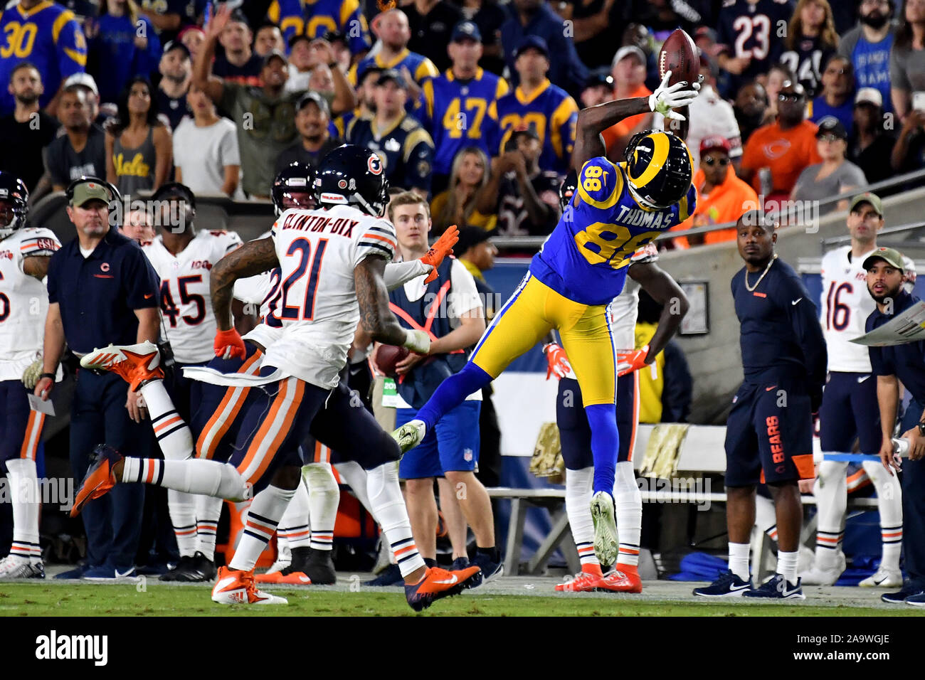 Los Angeles, CA. 17th Nov, 2019. Los Angeles Rams wide receiver Mike ...