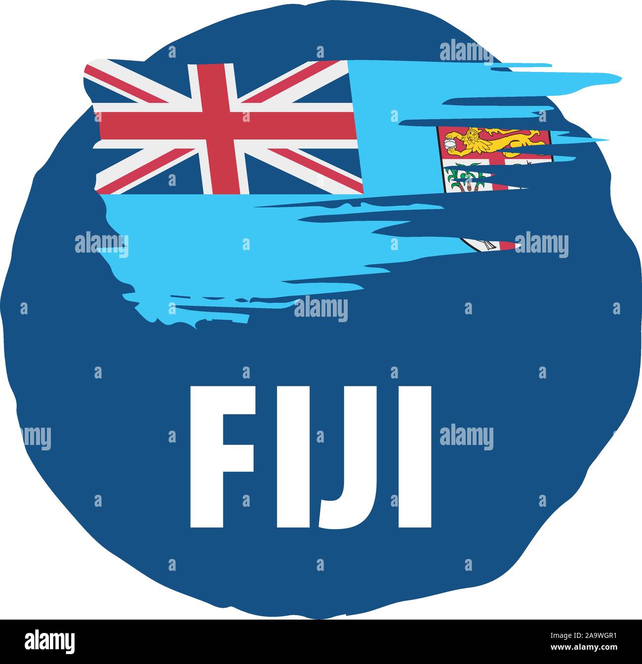 Fiji flag, vector illustration on a white background Stock Vector Image ...