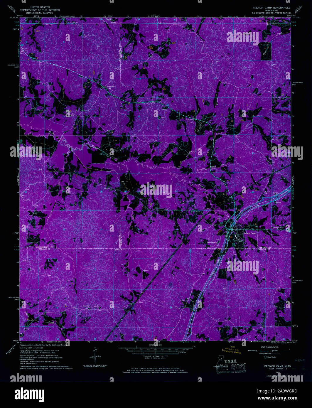 French camp mississippi map hi-res stock photography and images - Alamy