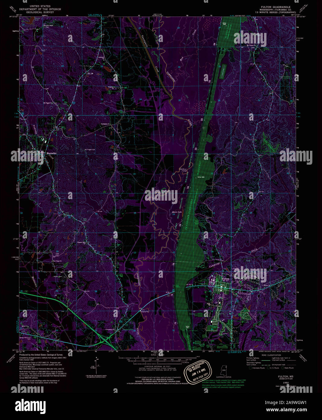Map of fulton mississippi hi-res stock photography and images - Alamy