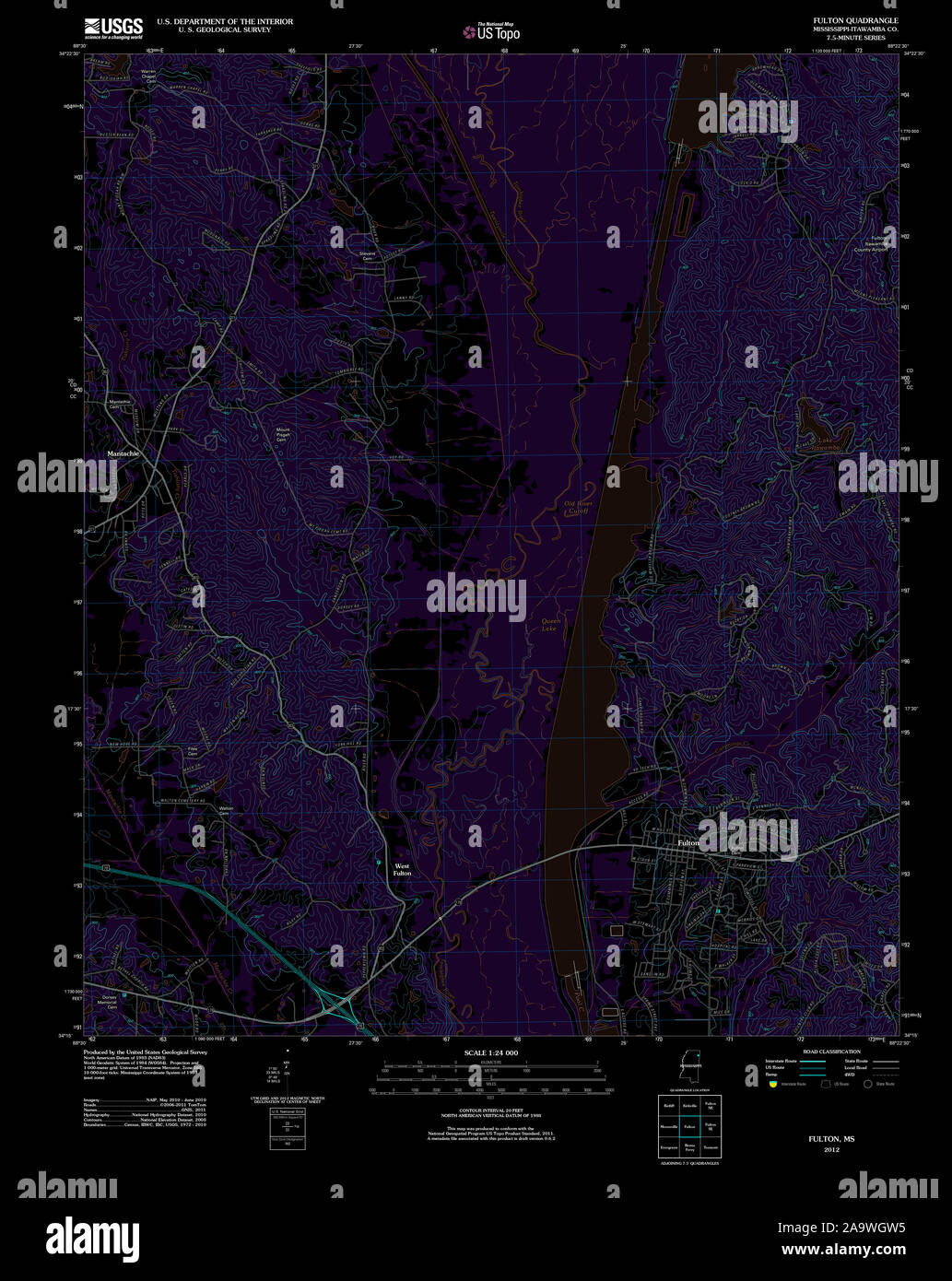 Fulton mississippi map hi-res stock photography and images - Alamy
