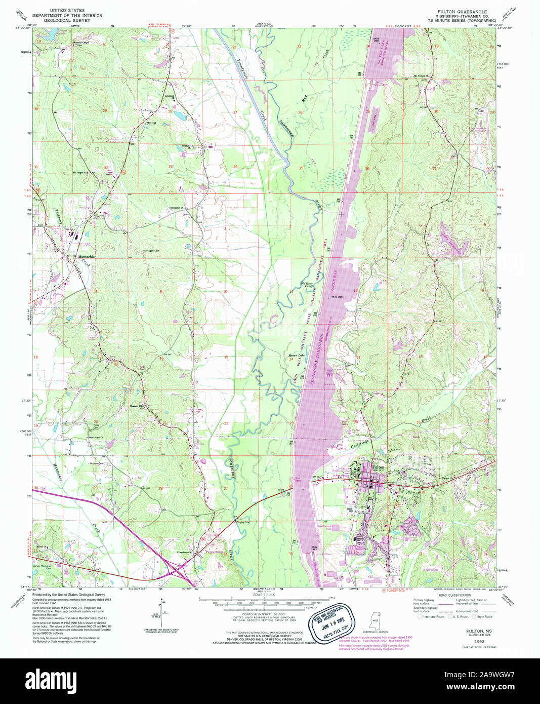 Fulton mississippi map hi-res stock photography and images - Alamy
