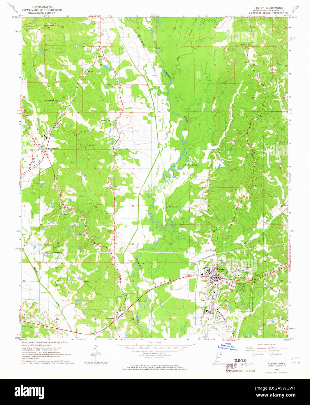 Fulton mississippi map hi-res stock photography and images - Alamy