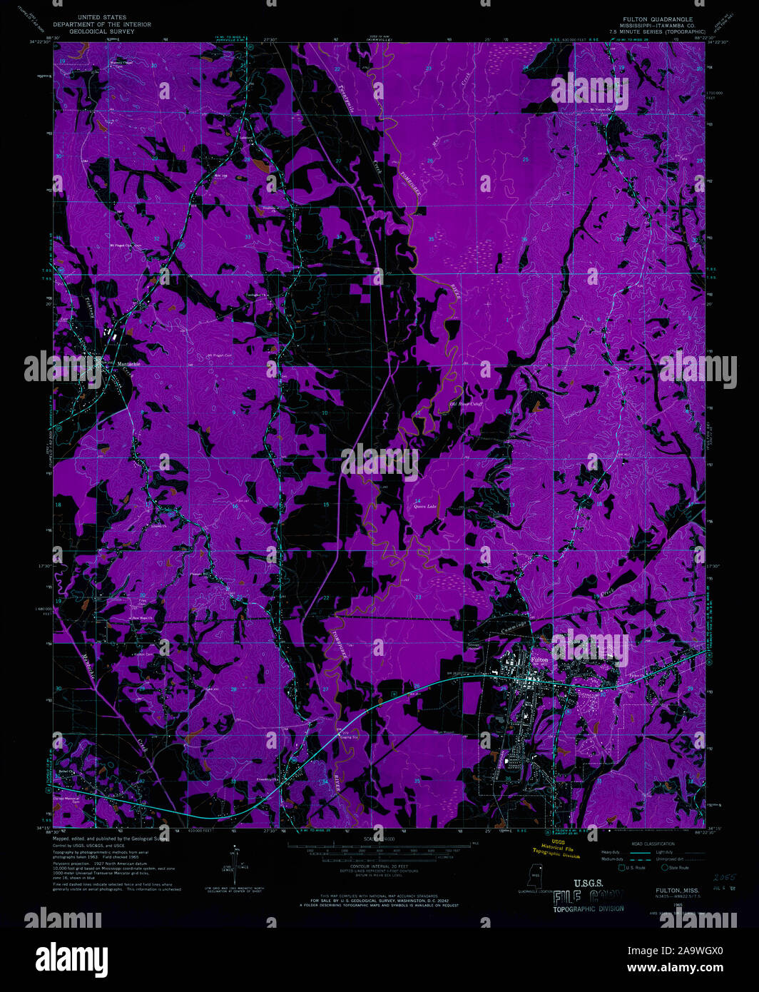 Fulton mississippi map hi-res stock photography and images - Alamy