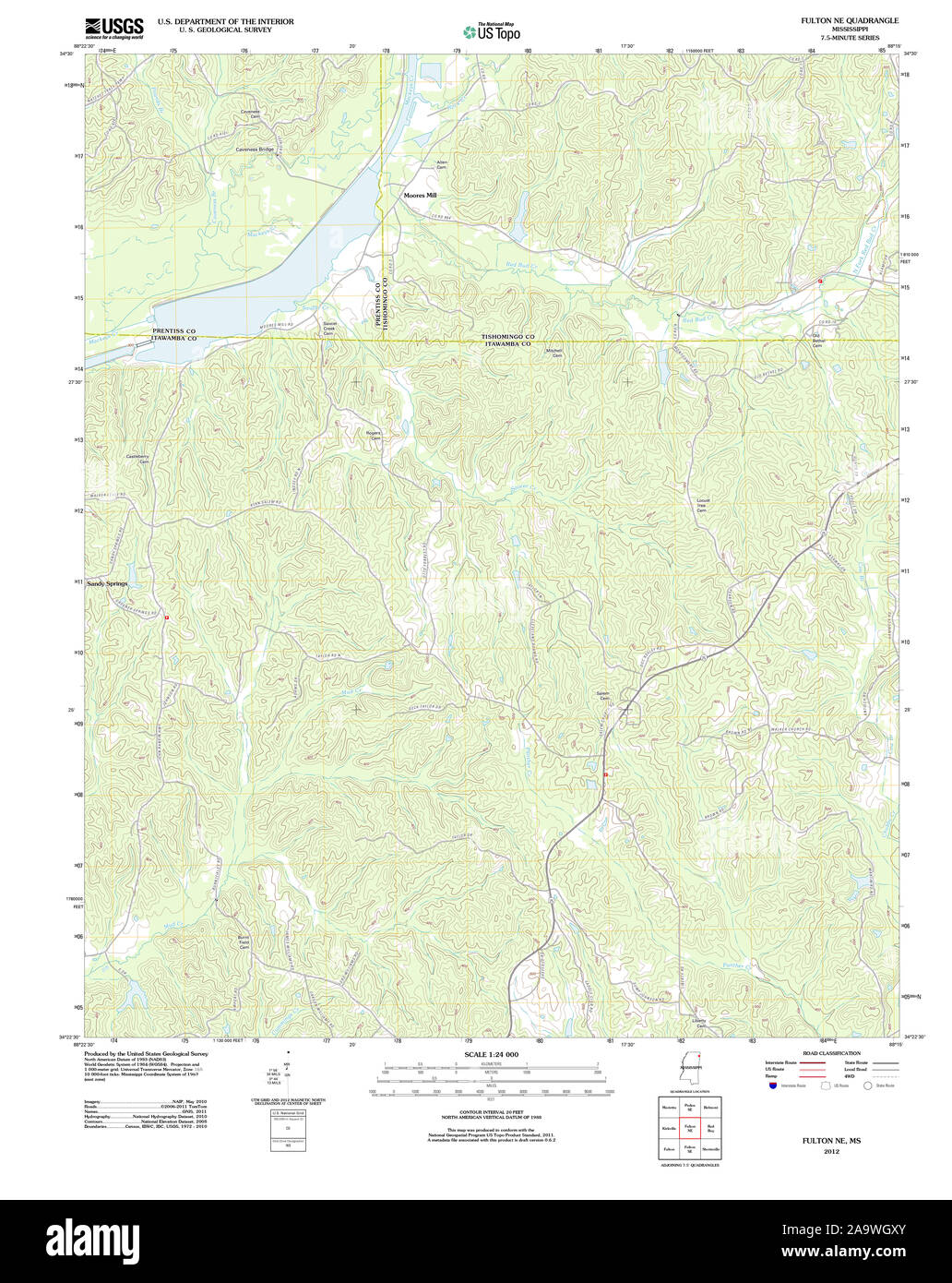 Fulton mississippi map hi-res stock photography and images - Alamy