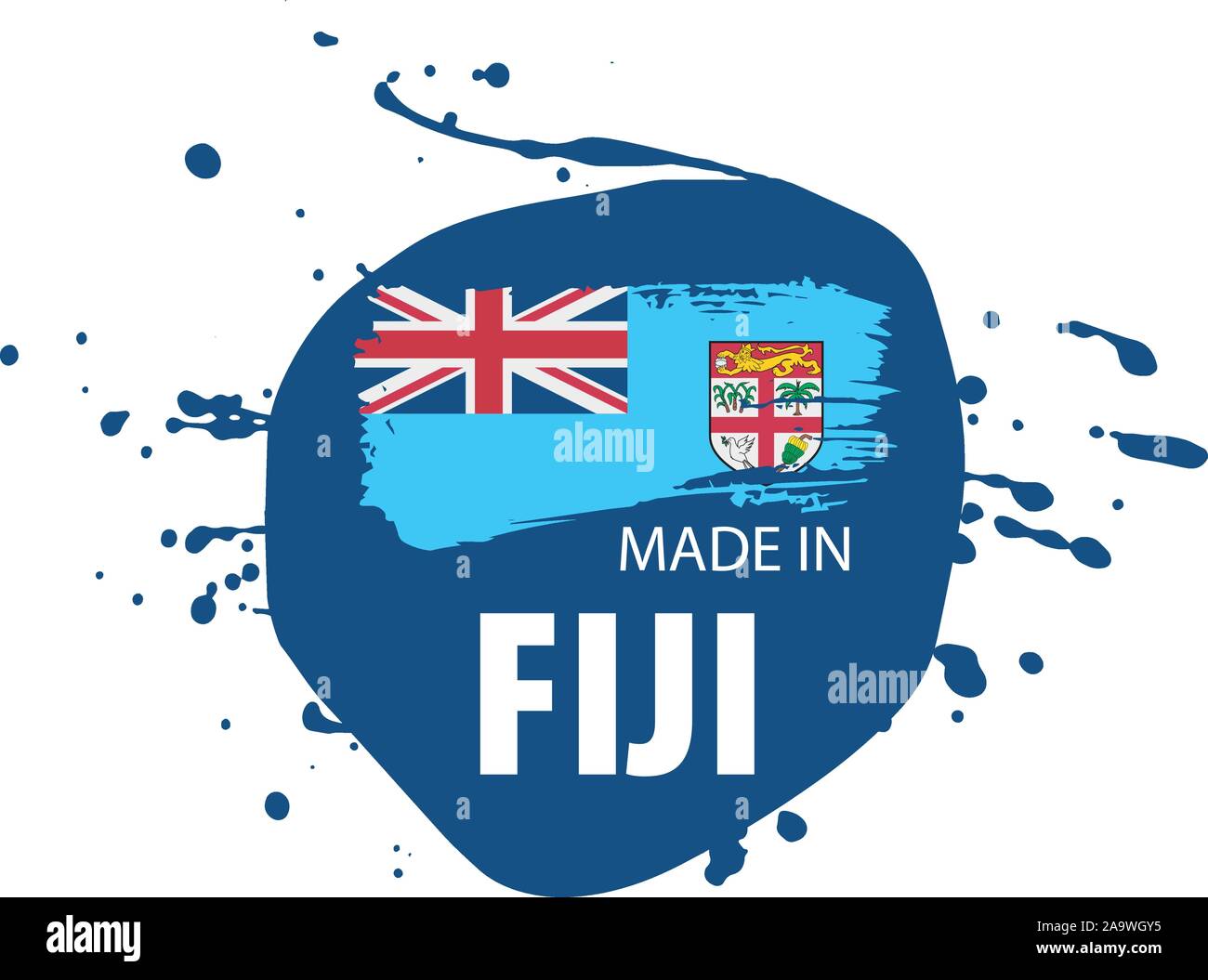 Fiji flag, vector illustration on a white background Stock Vector Image ...