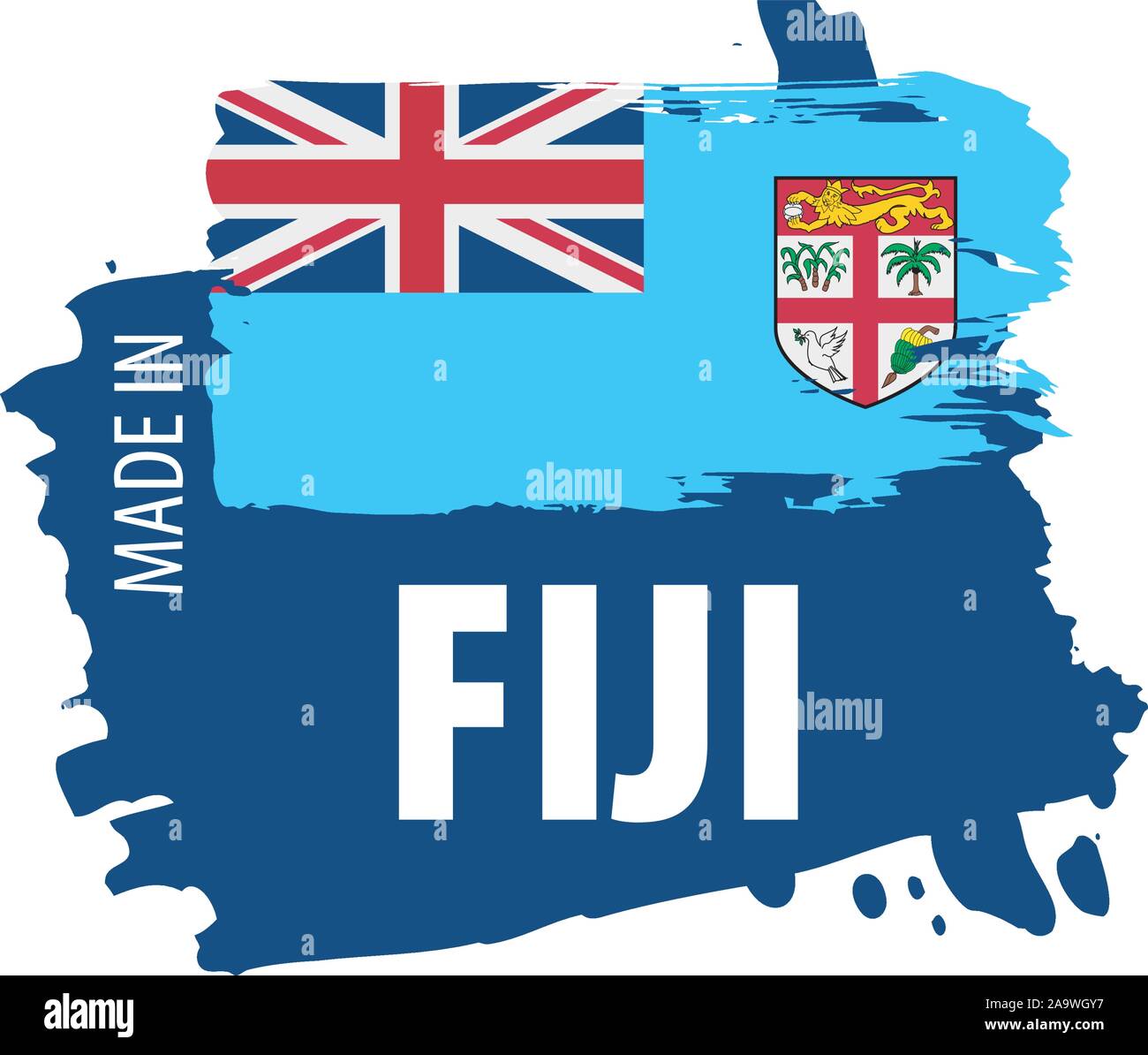 Fiji flag, vector illustration on a white background Stock Vector Image ...