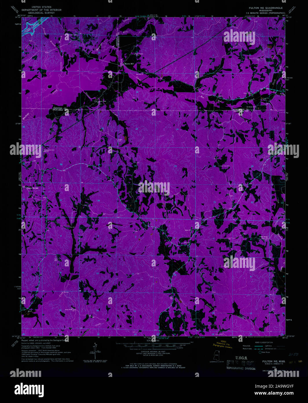 Fulton mississippi map hi-res stock photography and images - Alamy