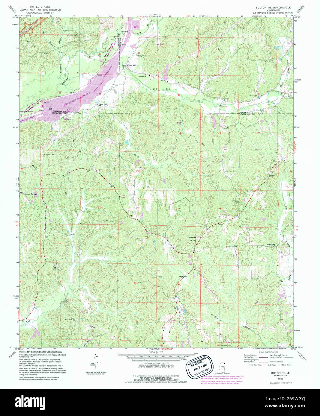 Fulton mississippi map hi-res stock photography and images - Alamy