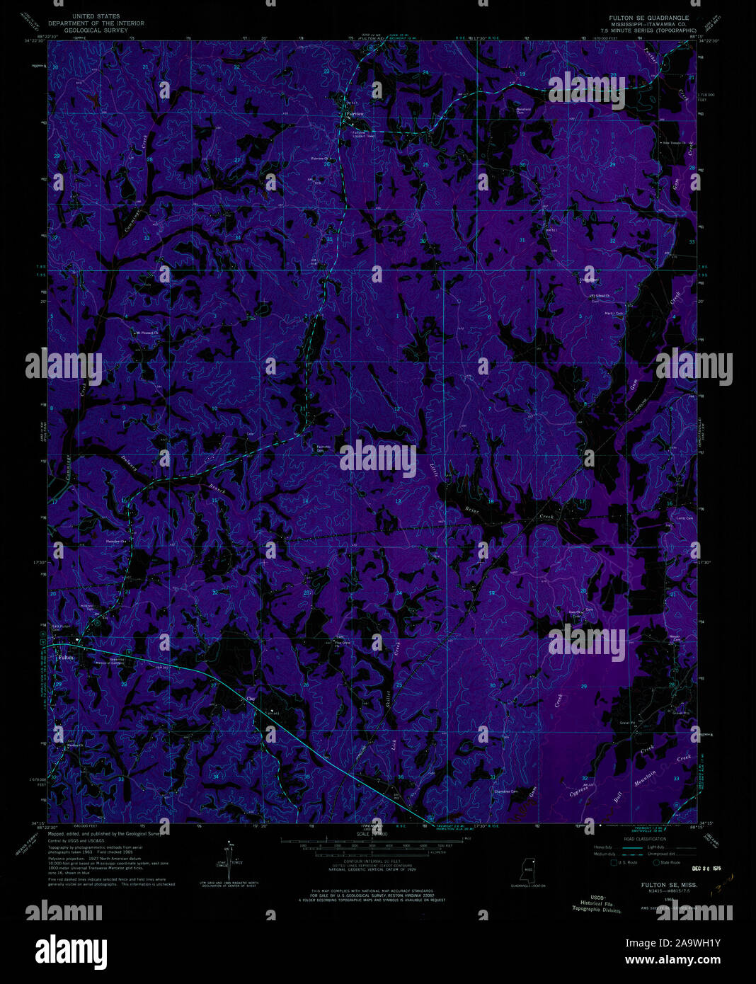 Fulton mississippi map hi-res stock photography and images - Alamy