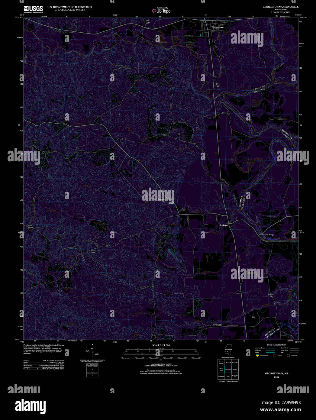 Map of georgetown mississippi hi-res stock photography and images - Alamy