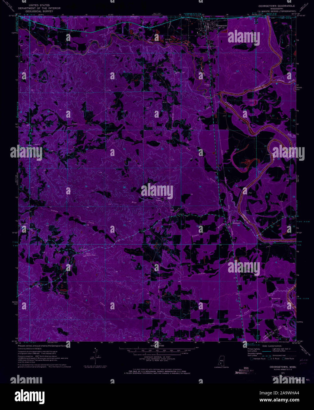 Map of georgetown mississippi hi-res stock photography and images - Alamy