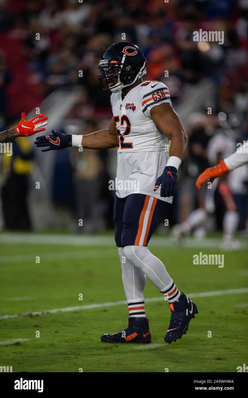 Los Angeles, CA. 17th Nov, 2019. Chicago Bears outside linebacker ...