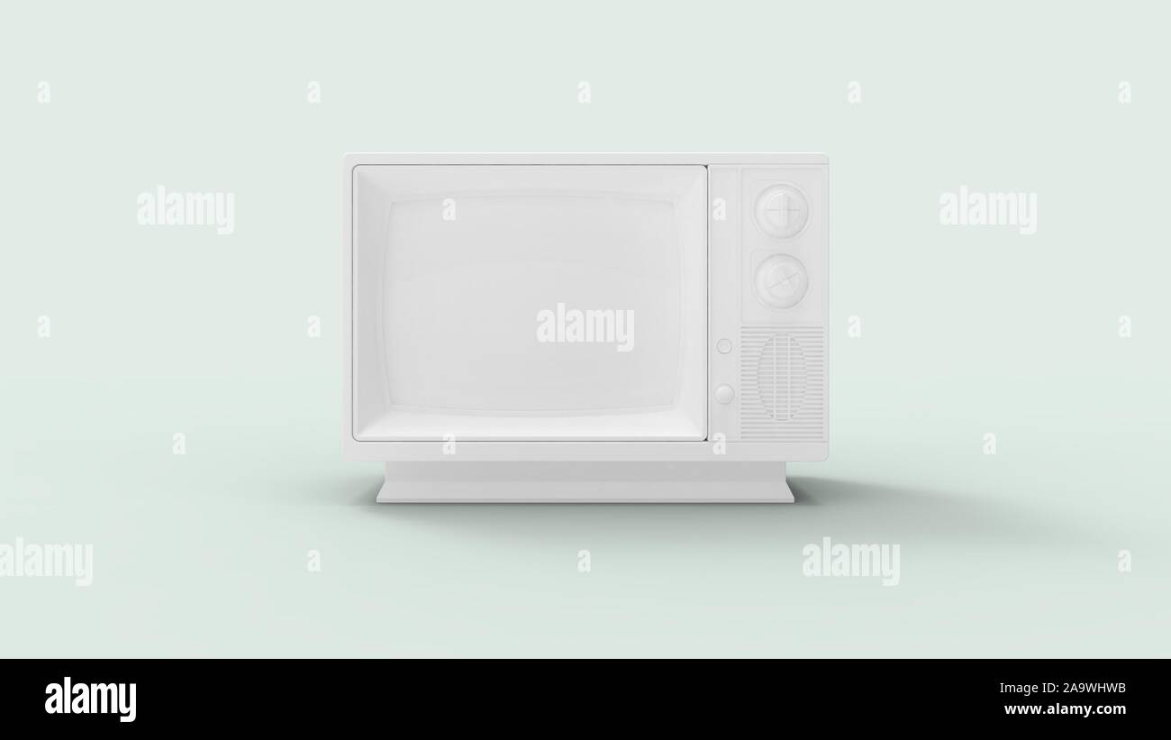 3d rendering of a retro television isolated in a studio background ...