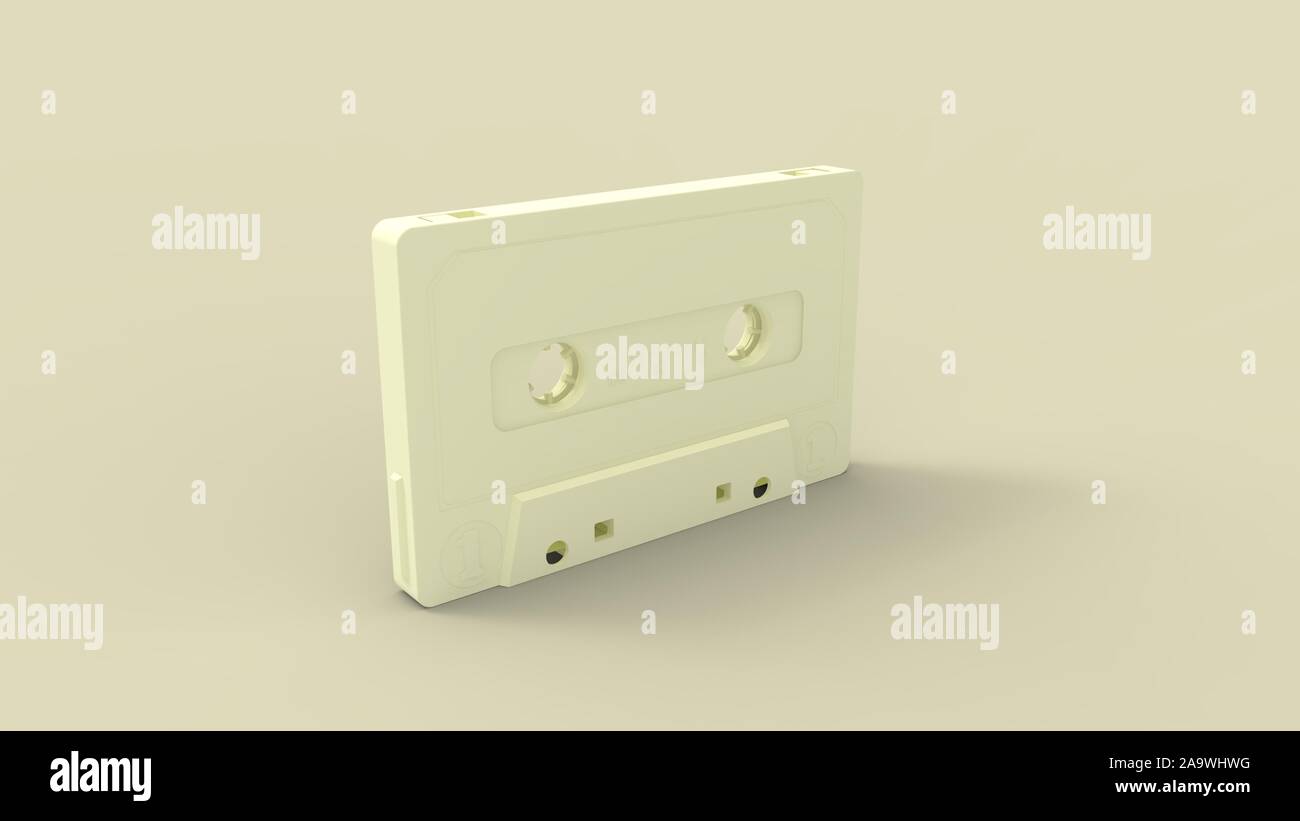 3d rendering of a vintage cassette isolated in studio background Stock ...
