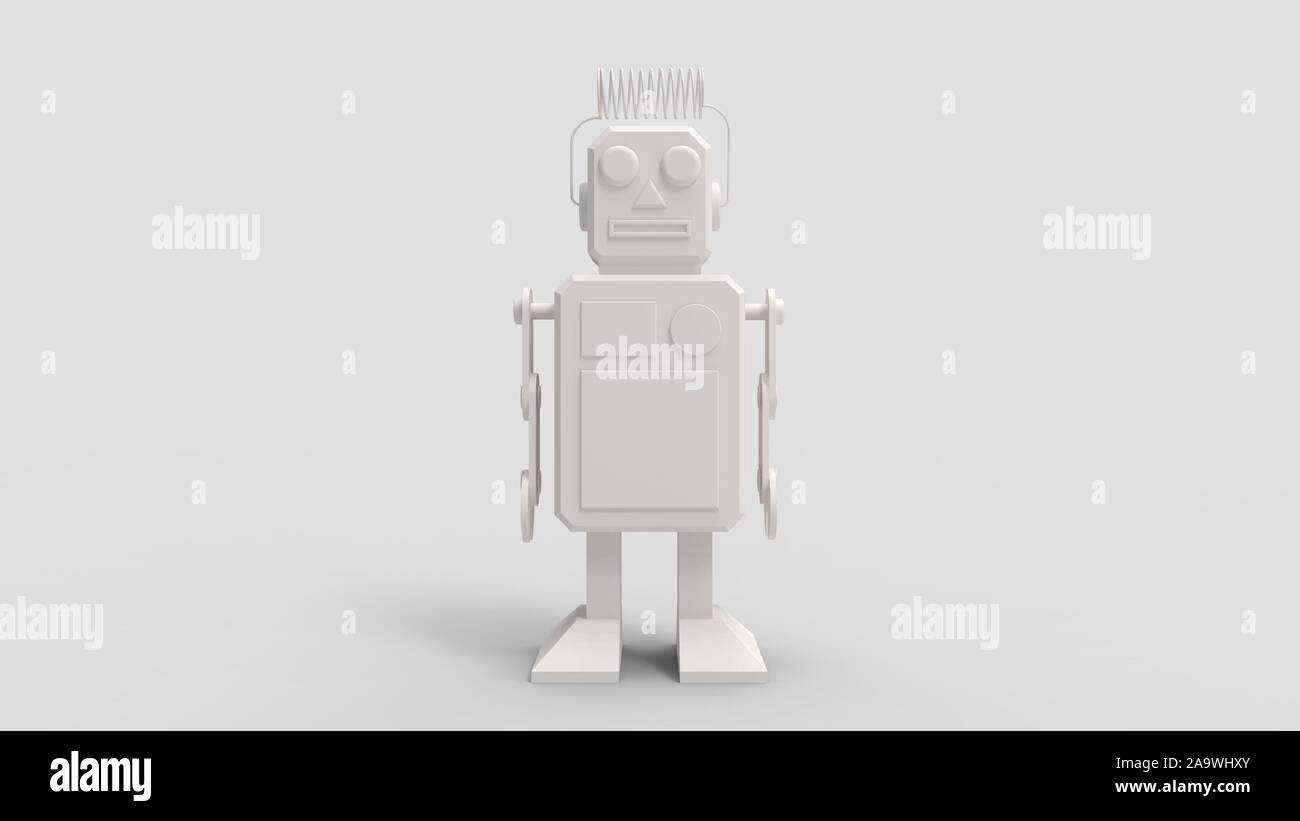 3d rendering of a cute robot isolated in a studio background Stock ...