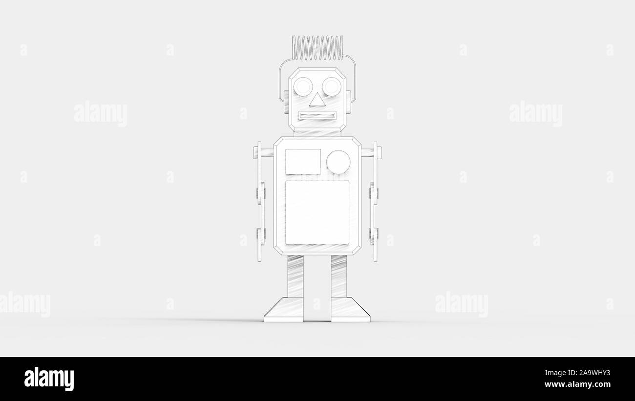 3d rendering of a cute robot isolated in a studio background Stock ...