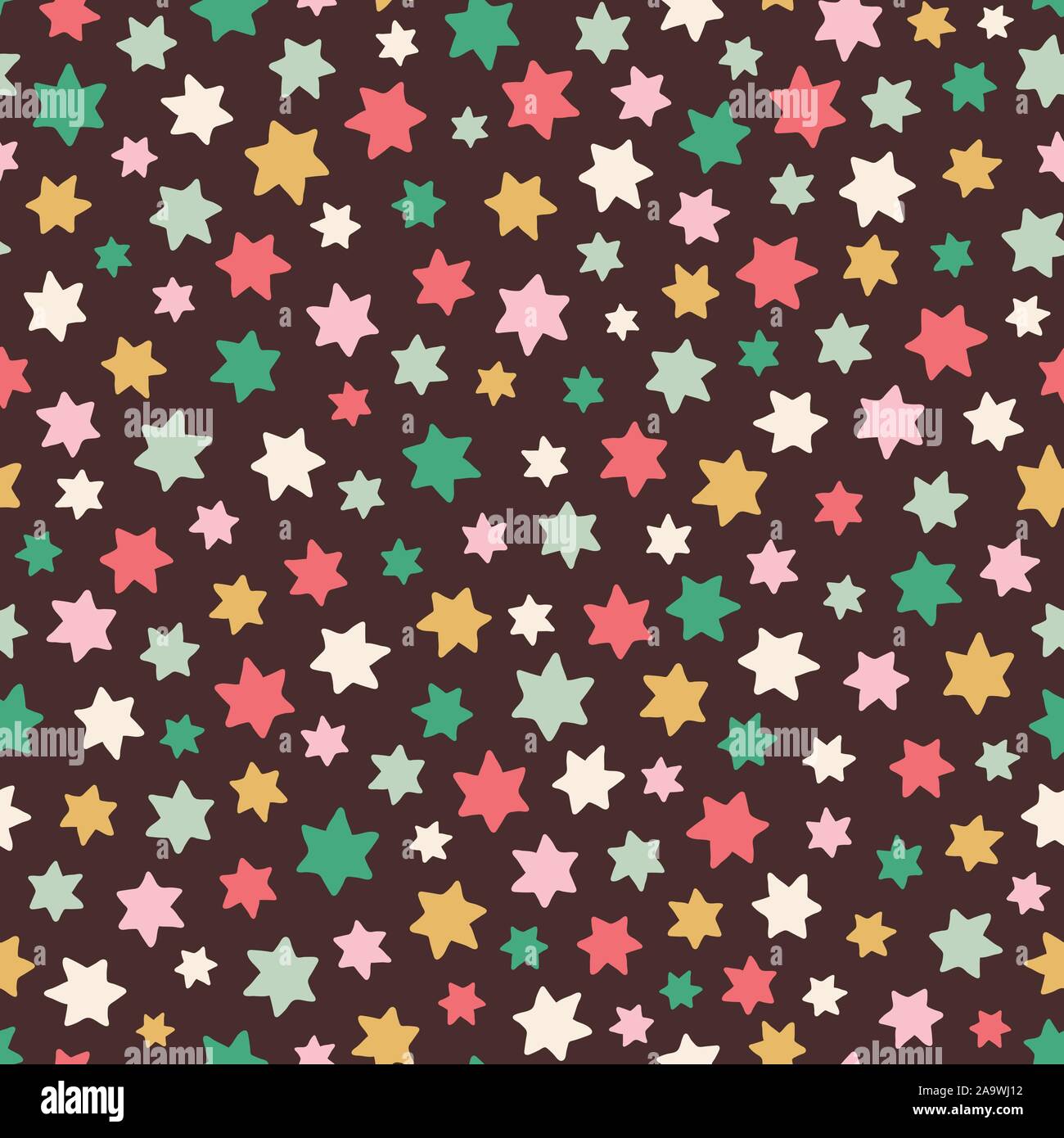 Vector vintage coloured star seamless pattern background. Sweet hand ...