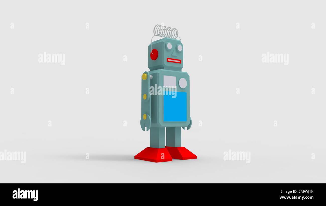 3d rendering of a cute robot isolated in a studio background Stock ...