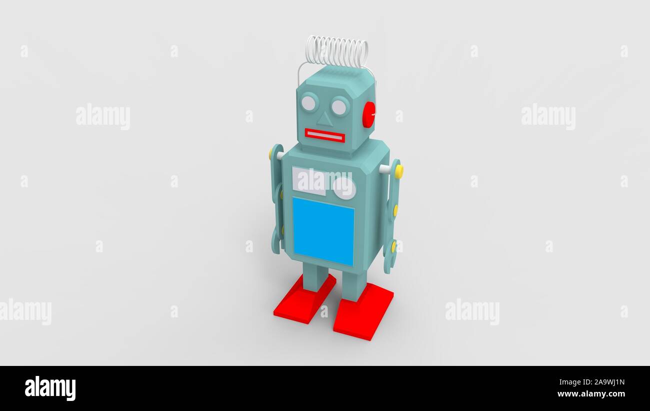 3d rendering of a cute robot isolated in a studio background Stock ...