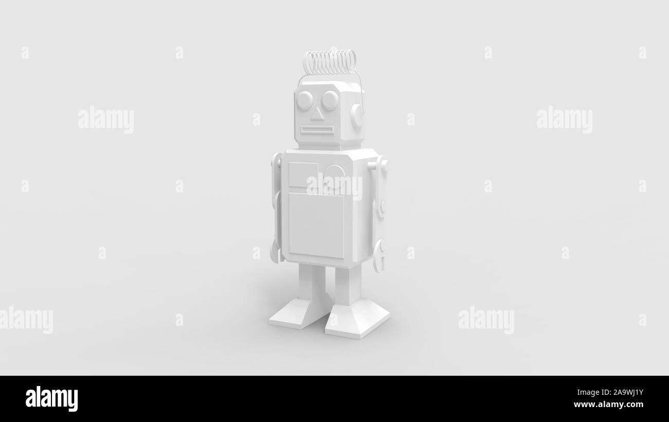 3d rendering of a cute robot isolated in a studio background Stock ...