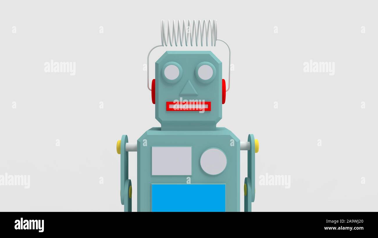 3d rendering of a cute robot isolated in a studio background Stock ...