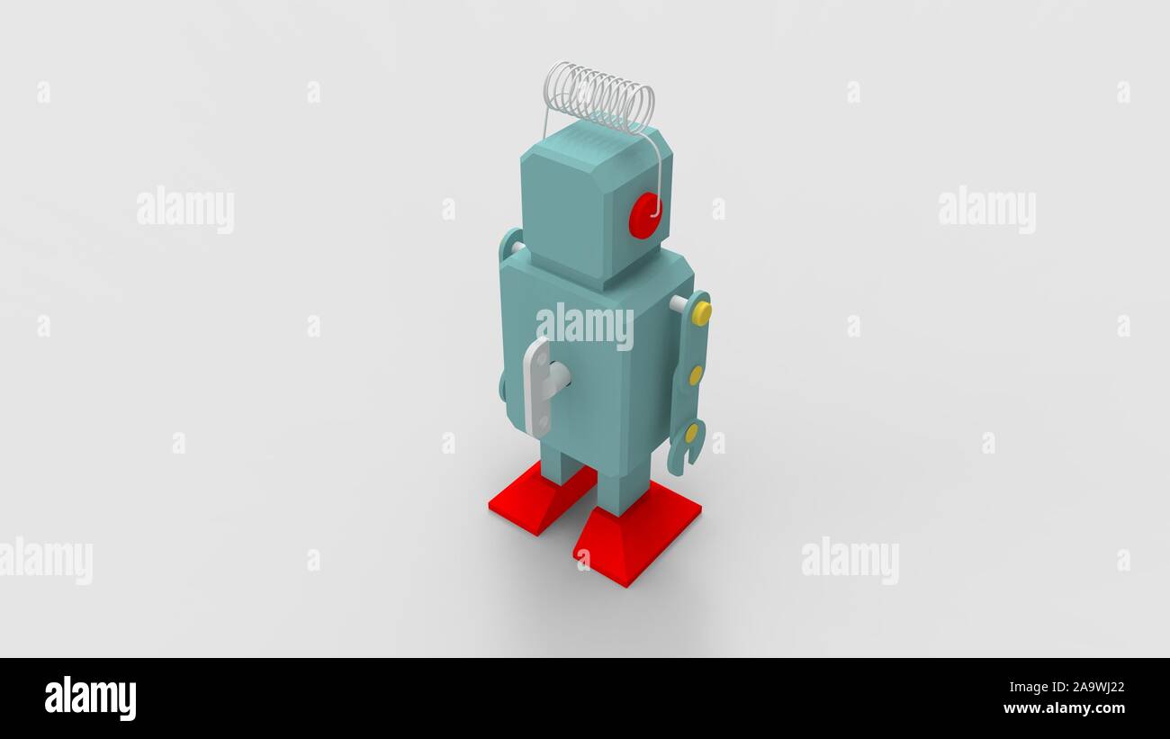 3d rendering of a cute robot isolated in a studio background Stock ...