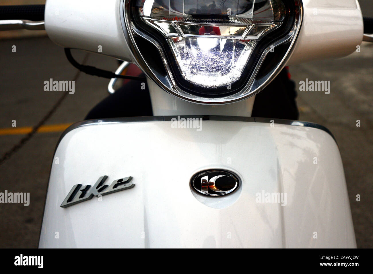 ANTIPOLO CITY, PHILIPPINES – NOVEMBER 16, 2019: Logo and headlight of a ...
