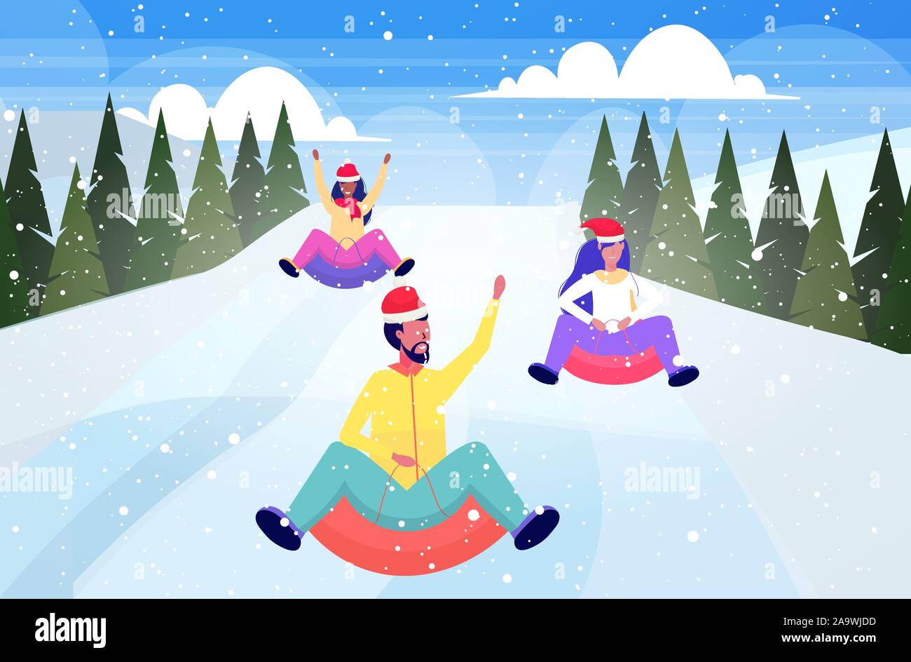 Winter activities in snowy Stock Vector Images - Alamy