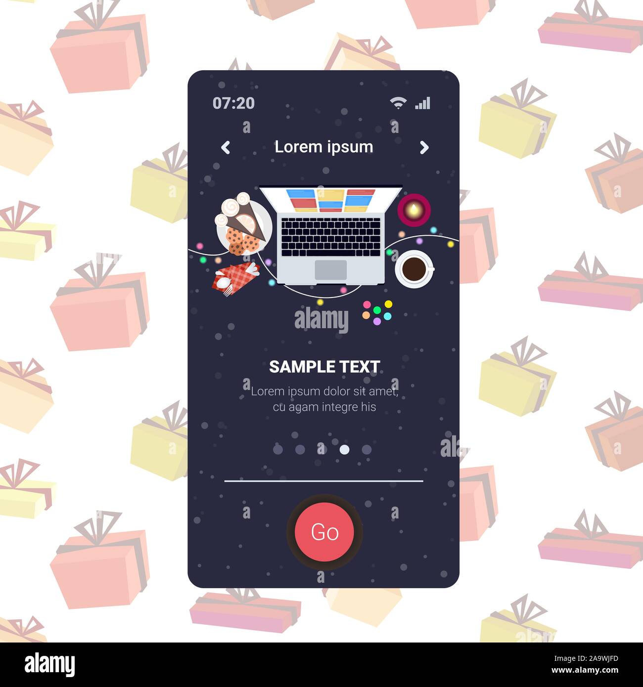 Top view sweet christmas Stock Vector Images - Alamy