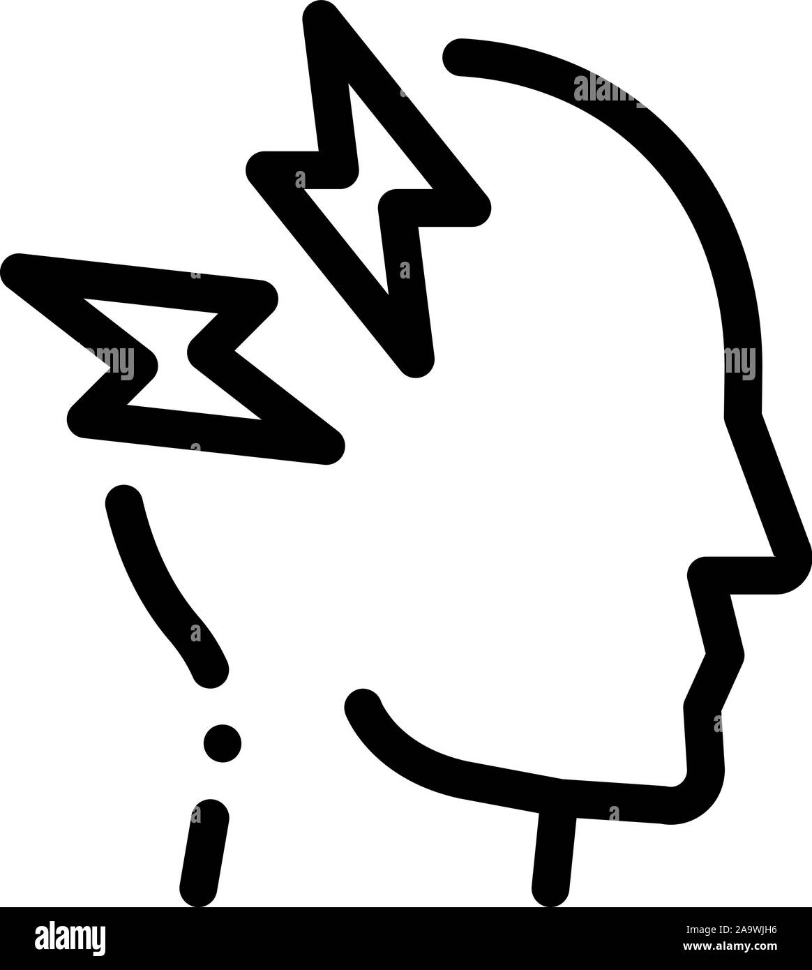 Headache Icon Vector Outline Illustration Stock Vector Image & Art - Alamy