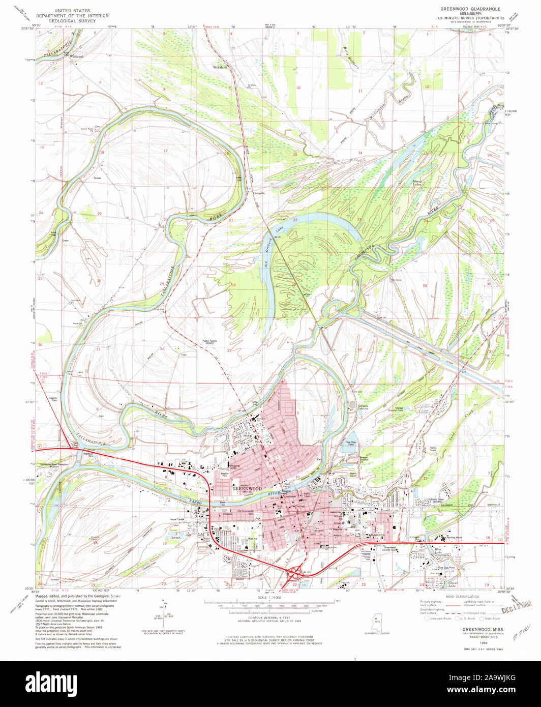 Map of greenwood mississippi hi-res stock photography and images - Alamy